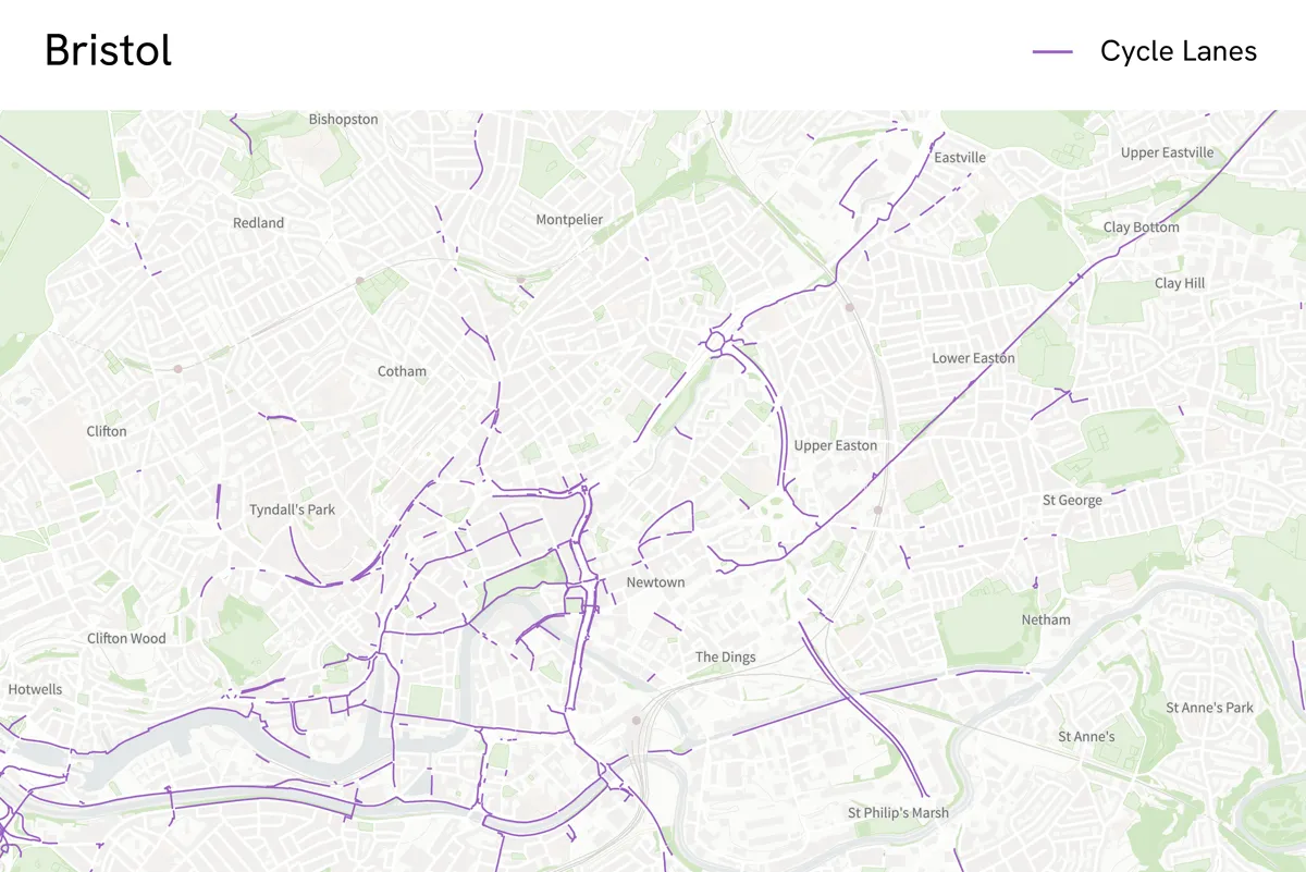 New national cycle lane data | OS