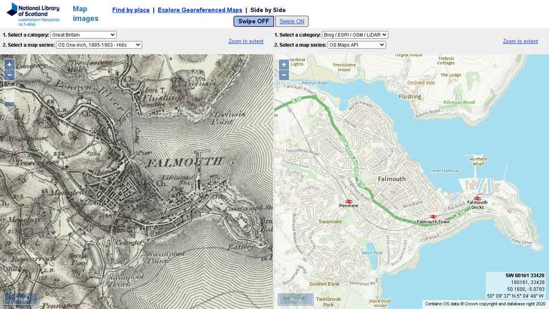 Comparing past to the present with OS Maps API layers | OS