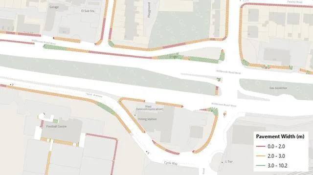 Analysing pavement widths using OS Select+Build | Blog | OS